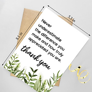 Naixiwen Employee Thank You Card, Appreciation Card for Coworker Boss Staff, Never Underestimate The Different You Make...