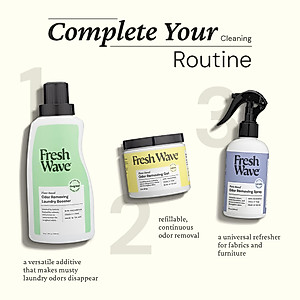 Fresh Wave Odor Removing Laundry Booster, 24 fl. Oz., Pack of 2 - Laundry Scent Booster, Safer Odor Relief, Natural Plant-Based Odor Eliminator, Pet Bedding, Activewear, Blankets & Fabrics