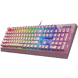 Razer BlackWidow V3 Mechanical Gaming Keyboard: Green Mechanical Switches - Tactile & Clicky - Chroma RGB Lighting - Compact Form Factor - Programmable Macro Functionality - Quartz