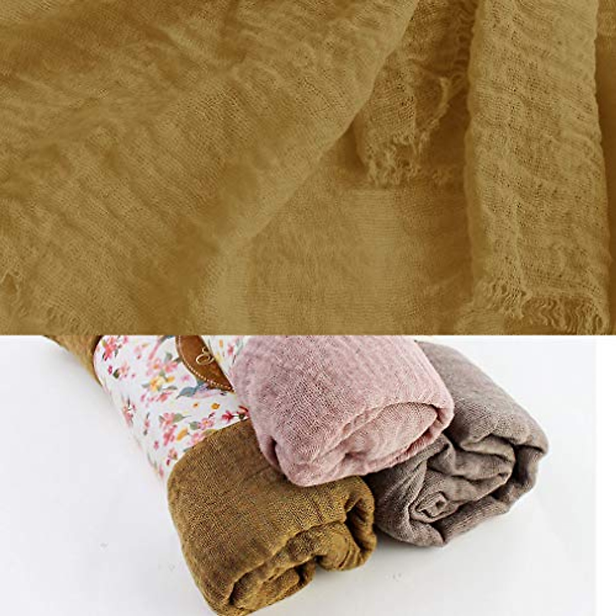 Wobe 3 Pcs Women Soft Cotton Hemp Scarf Shawl Long Scarves, Travel Sunscreen