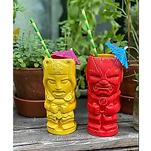 ALINK Bamboo Print Paper Straws, Biodegradable Disposable Party Drinking Straws for Juices, Shakes and Smoothies, Pack of 100