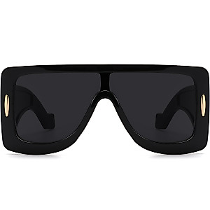 GFUIARA Trendy Anagram Mask Sunglasses for Women Men Oversized Flat Top Fashion Shield Sun Glasses UV Protection Sunnies