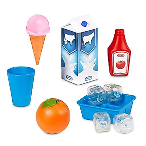 Little Tikes First Fridge Refrigerator with Ice Dispenser Pretend Play Appliance for Kids, Play Kitchen Set with Playset Accessories Unique Toy Multi-Color, 15.8” Wide x 11.5” deep x 23” Tall