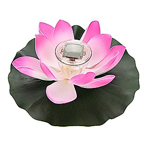 Floating Lotus Light, Outdoor Waterproof Solar Power LED Color Changing Lotus Lights Flameless Floating Pool Lights for Pool Garden Fish Tank Decor(Pink)