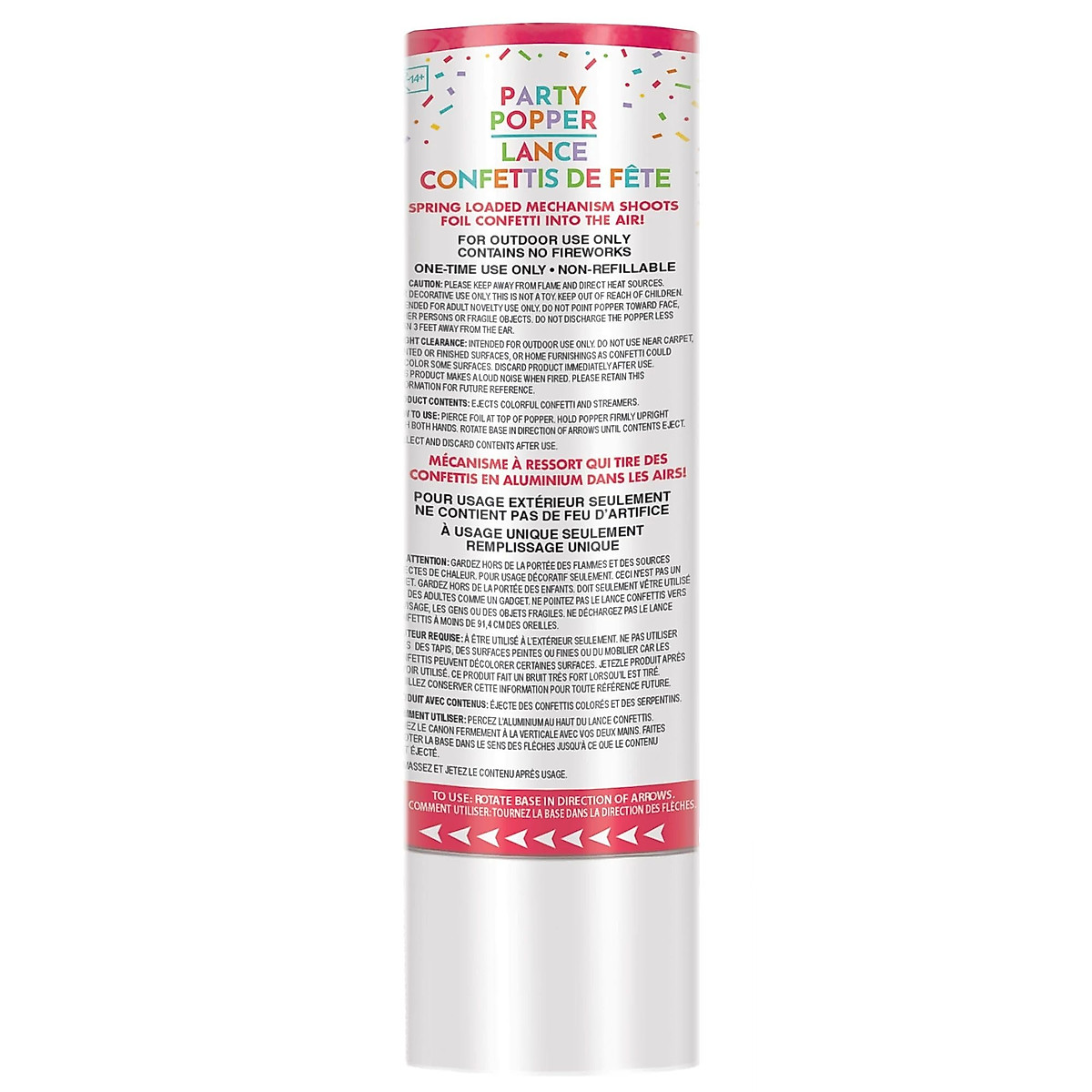 Multicolor Confetti Popper - 8" - Vibrant Multicolor Foil Party Poppers - Exciting & Unique Twist for Instant Celebration Moments, Pack of 1