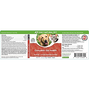 Only Natural Pet Complete Gut Health Complex - Probiotics & Digestive Enzyme Supplement for Dogs & Cats - Promotes Healthy Digestion, Immune System, Nutrient Absorption -3.5oz Powder (Pack of 2)