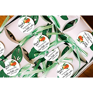 80 Pieces Cute Round Orange Thank You Stickers, Wedding Bridal Shower Birthday Party Fruit Orange Themed Party Gift Wrap Bag Label Decorations