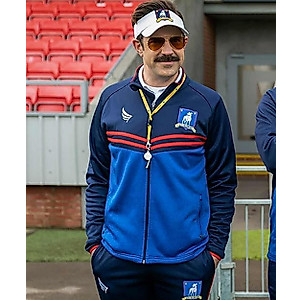 Rokees Mens Football Coach Track Blue Jacket | Football Track Blue Jacket (Blue, Medium)