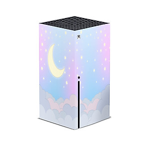 TACKY DESIGN Set Clouds Skin Compatible for Xbox Series x Skin & Two Controller Skin, Xbox x Sticker Premium Vinyl 3M Decal Full wrap, Xbox Cover