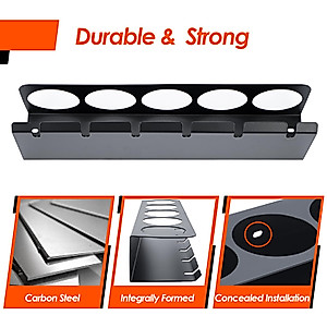 Nisorpa 2 Pack Pneumatic Tool Holder and Aerosol Rack Combo, Wall Mounted Metal Spray Can Bottle Holder Air Tool Organizer Rack for Garages, Workspace and Home, 5 Cans and 6 Slots