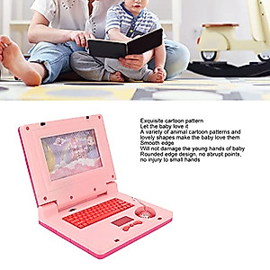 3 AA Batteries Plastic Kids Learning Laptop Cognitive Development Simulation Kids Laptop Toys (Purple Retractable Mouse)