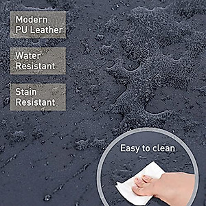 HERA'S PALACE Black 24" Square Saddle Barstools Set of 2, Metal Bar Stools Counter Height, Modern Backless Faux Leather Counter Stool for Kitchen Island Counter, Dining Pub, etc