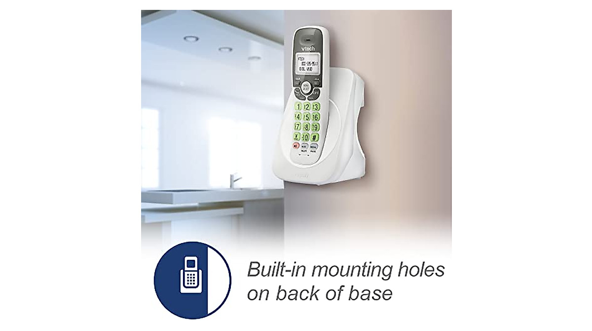 VTech VG101 Cordless Phone - Clear Sound, 1000ft Range & Backlit Display