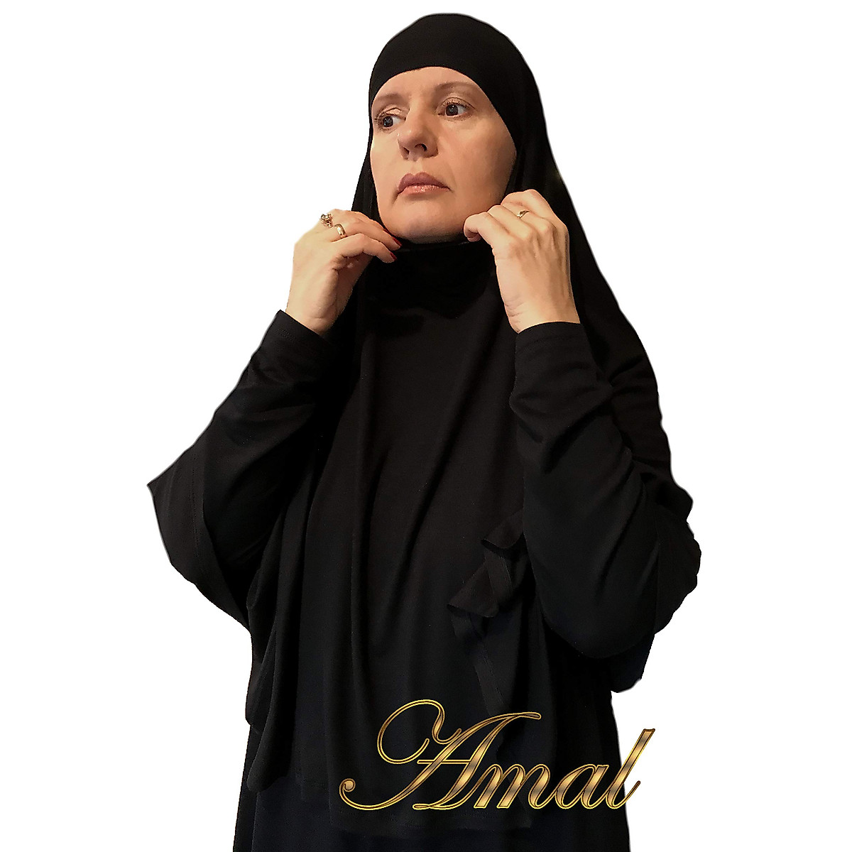 AMAL Niqab Muslim Nikab Women Burka Overhead Jilbab Long Hijab Abaya Khimar (Black)