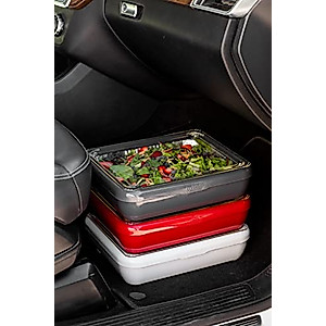 Fancy Panz Classic, Dress Up & Protect Your Pan, Made in USA, Fits Half Size Foil Pans & Serving Spoon Included. Hot or Cold Food. Stackable for easy travel. (Charcoal), (FPD03)