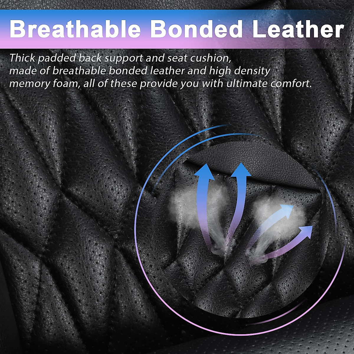 High Back Massage Reclining Office Chair with Footrest - Executive Computer Chair Home Office Desk Chair with Massaging Lumbar Cushion, Adjustable Angle, Breathable Thick Padding for Comfort (Black)