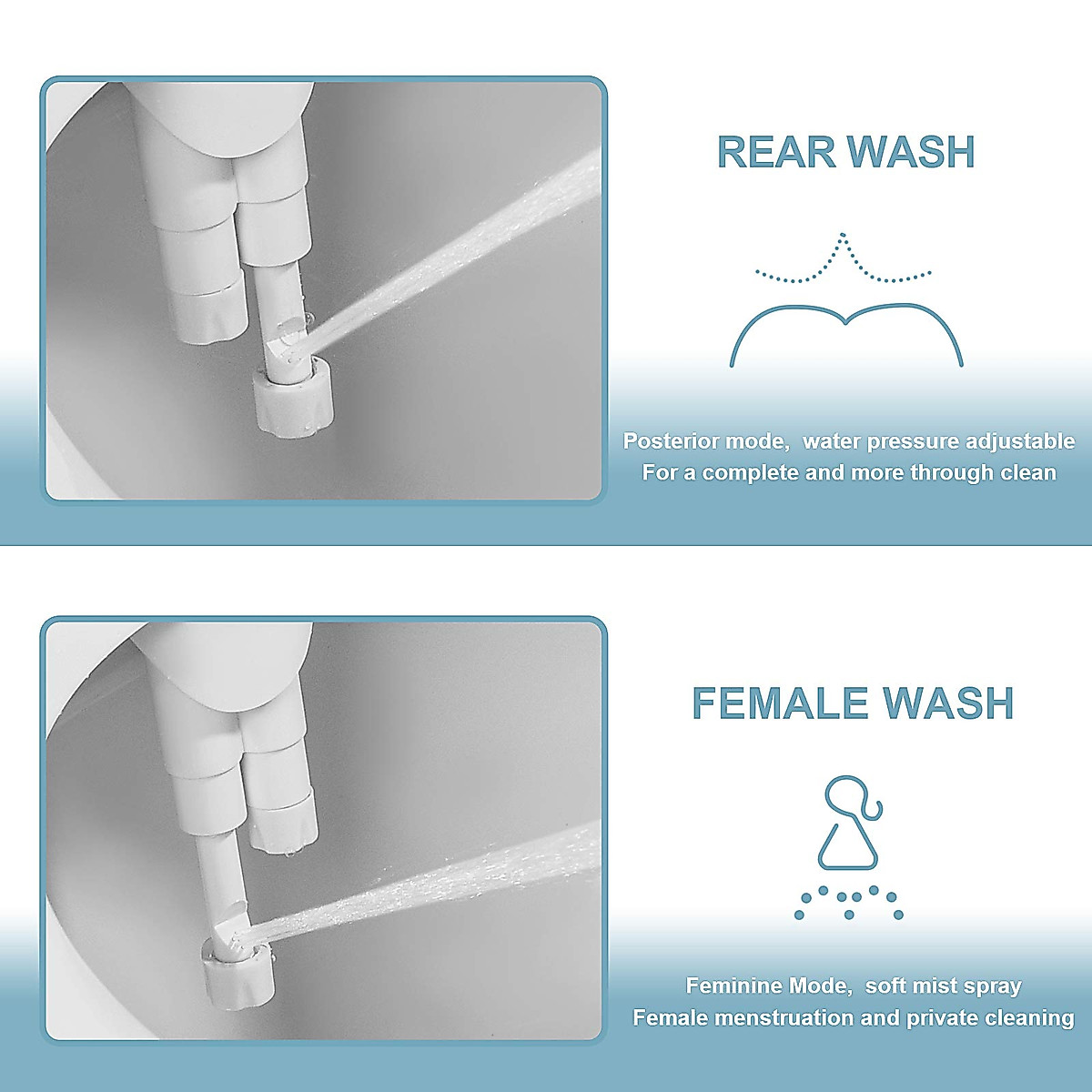 SAMODRA Ultra-Slim Bidet, Minimalist Bidet for Toilet with Non-Electric Dual Nozzle(Frontal & Rear Wash) Adjustable Water Pressure, Fresh Water Bidet Toilet Seat Attachment,Easy to Install