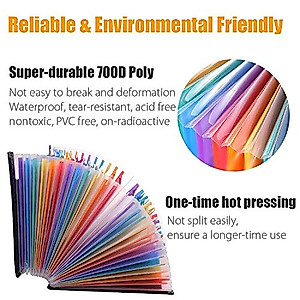 TriMagic Accordian Alphabetical File Organizer, Expanding Accordion Filing File Folder Organizer with 24 Pockets, A-Z Expandable Paperwork Paper Keeper Invoice Receipt Bill Document File Box