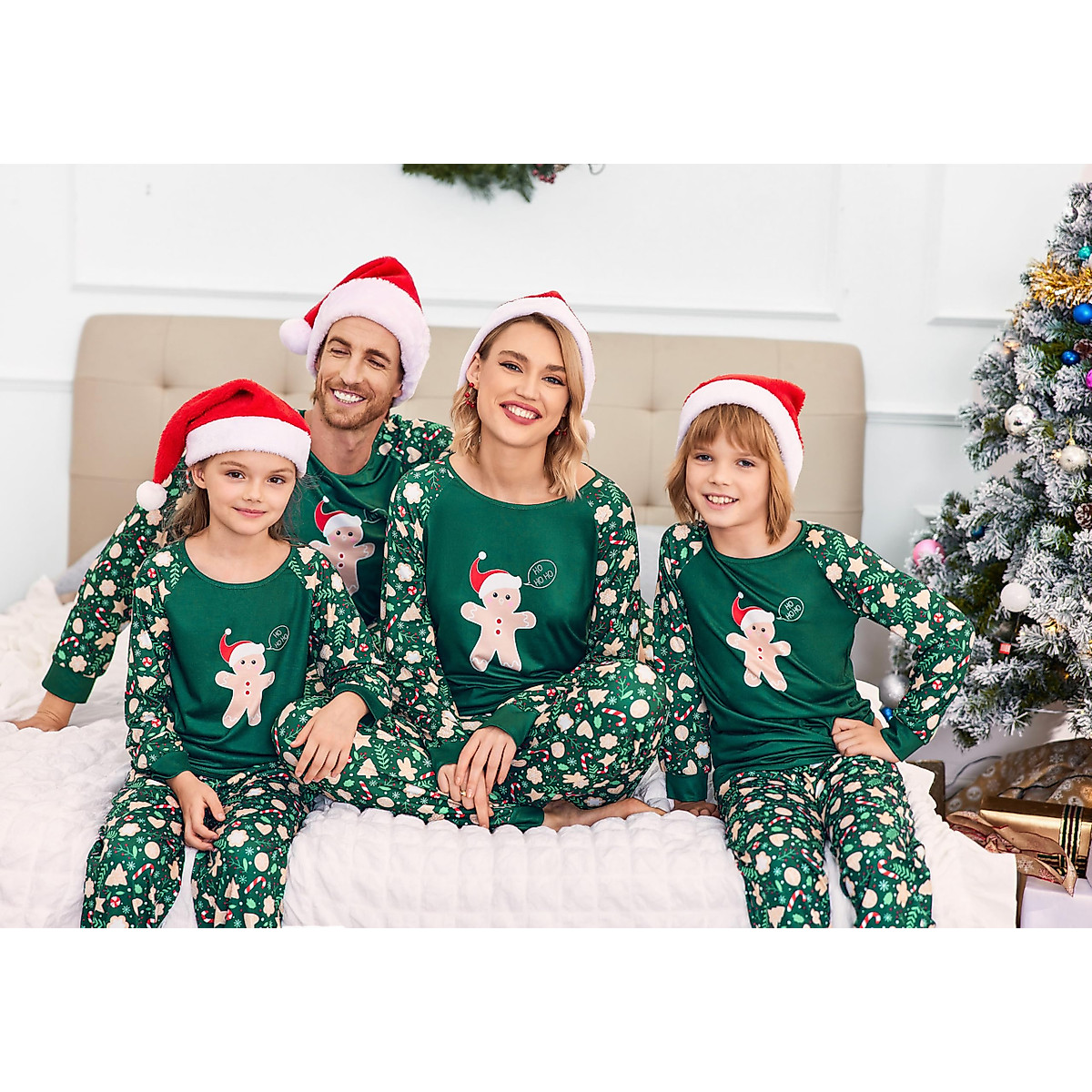 Ekouaer pijamas de navidad para familia 2023 Christmas Family Pajamas Sets Xmas Sleepwear Match Jogger Pants,PAT3,S