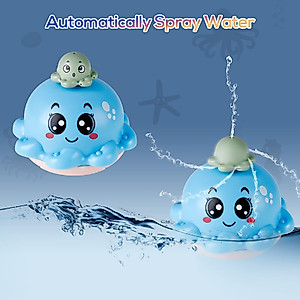 Baby Bath Toy With 4 Water Spray Modes,ToyoFun,Light Up Octopus Tub Toys for Toddler Kids,Auto-Rotating Toddlers Bathtub Toys for Boys Girls With Ocean Animals/Fountain Sprinkler/Flashing Colorful LED