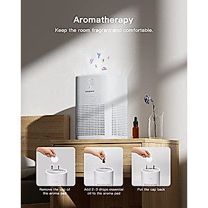 MORENTO HY1800 Air Purifiers for Bedroom with Air Purifiers Pet Allergy Filter, White