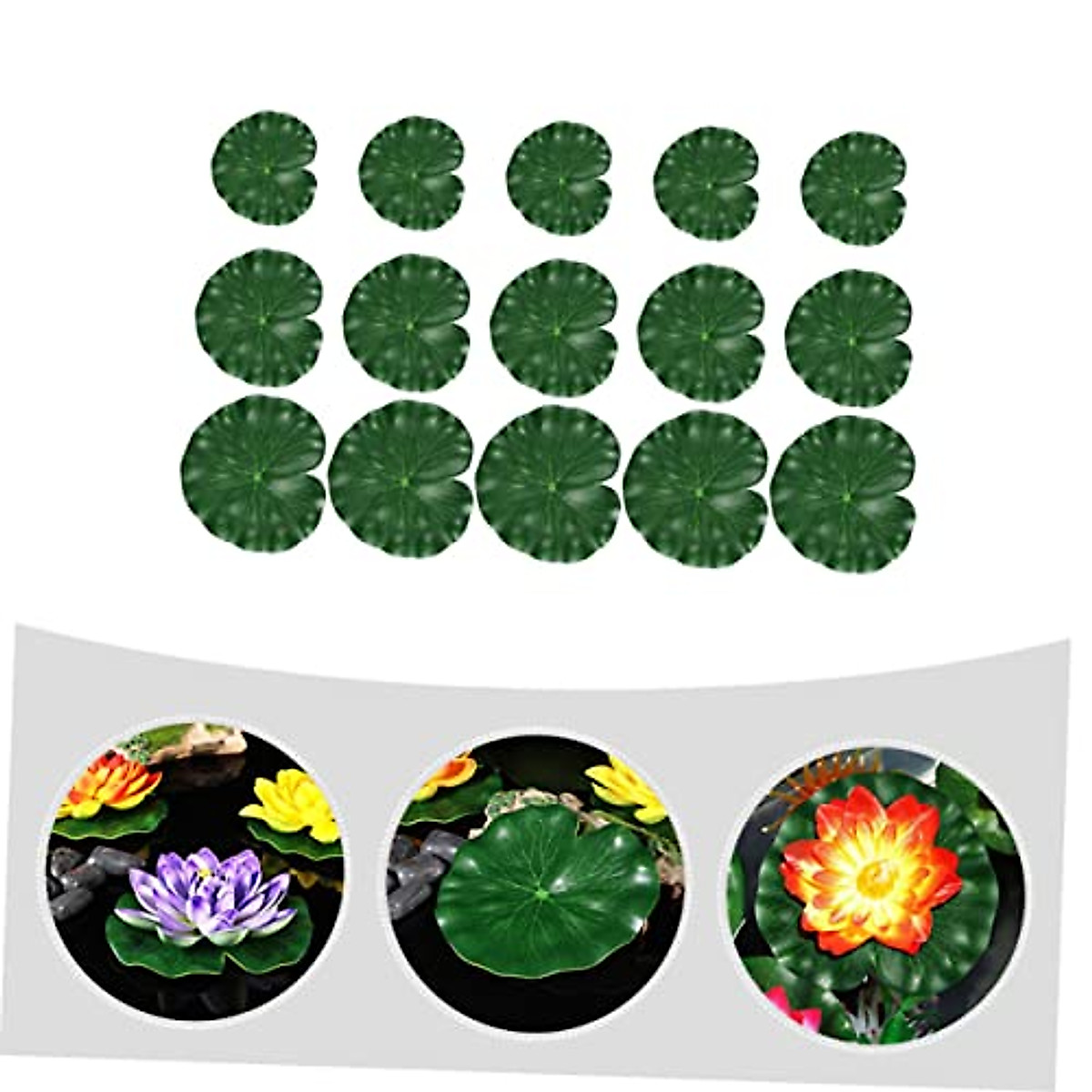 SAFIGLE Floating Lily Pads 60 Pcs Simulated Lotus Leaf Artificiales para Leaf Decor Green Decor Lily Pads for Ponds Lilly Pads Lily Pads Ornaments Floating Pond Decor Simulation Leaf Pool