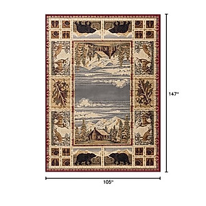 Lakeside Retreat Red Large 9x12 Area Rugs for Living Room - Bedroom or DiningRoom - Cabin, Lodge and Farmhouse Style Rustic Indoor Carpet