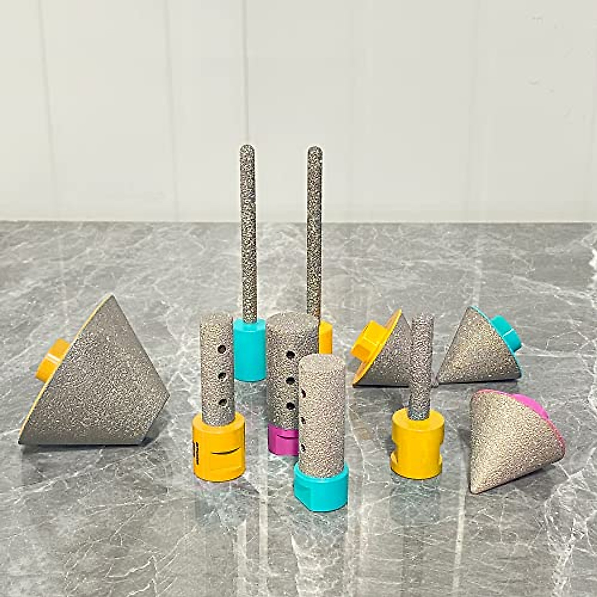 GYTYCATAH Diamond Mortar Raking Bits 5/16" x 4" for Old Mortar Brick Concrete Stone Removal, 5/8"-11 Threads Diamond Mortar Router (Blue)