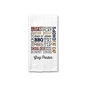 CANARY ROAD Custom Waffle Weave Dish Towel | Personalized Kitchen Towel | Men Grilling Gift | Wedding Gift | Personalized Dish Towel | Barbecue Gift | Mens Kitchen Gift
