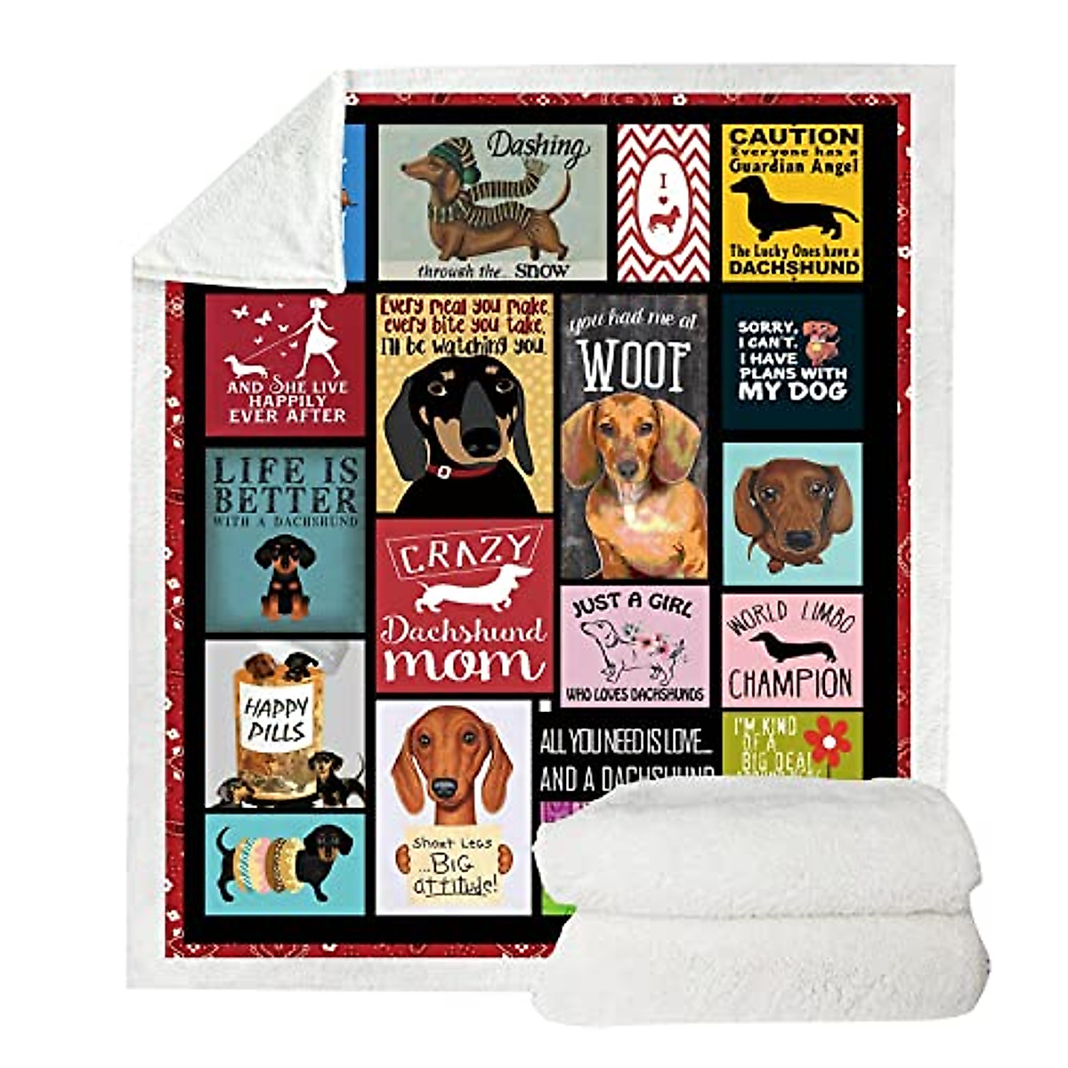 Dachshund Gifts, Dachshund Blanket, Dachshund Gifts for Women, Dachshund Gifts for Dachshund Lovers, Weiner Dog Gifts for Women, Cute Weiner Dog Soft Cozy Throw Blanket for Couch Sofa Bed 60 x 80