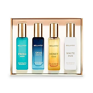 Unisex Cologne Set | Includes: Honey Oud, Skai, Fresh, White Oud | Perfect Luxury Fragrance Gift for Him & Her | Perfume for Women & Men | 4 * 20ML ((4x0.68 fl. oz.)