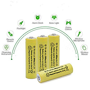 BAOBIAN AA NiCd 600mAh 1.2V Rechargeable Batteries Low Self Discharge for Solar Lights Outside Garden Lamps,Remotes,Mice Pre-Recharged (12Pack)