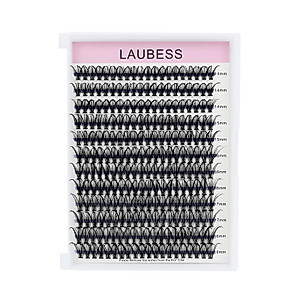 Individual Lashes 14-18mm 240pcs Cluster Lashes Natural Look Mixed Tray DIY Eyelash Extension Volume Lash Clusters Eyelashes Long Individual Lash Extensions (40D-0.07D-14-18mm)