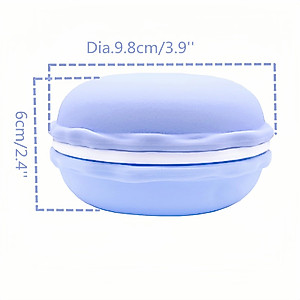 HAN SHENG 4 Pcs 4 Inch Giant Macaron Storage Case Colorful Large Macaron Jewelry Storage Box Case Container Earring Organizer (Blue,Green,Pink,Yellow)