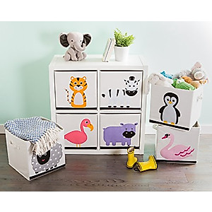 E-Living Store Collapsible Storage Bin Cube for Bedroom, Nursery, Playroom and More 13x13x13 - Swan