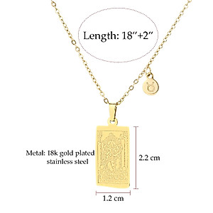 TGOLM 14k Gold Plated Taurus Necklace Hierophant Tarot Card Constellation Jewelry Birthday Gift for Women