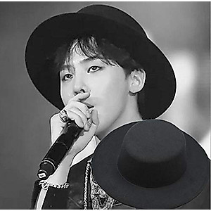 Classic Unisex Wool Blend Fedora Hat Brim Flat Church Cap Wide Brim Classic Pork Pie Hat Perfect for Wedding Party Talent Show Performance Best Xmas Gift for Boys Girls Women Men Black