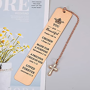 Christian Bookmark Gift for Women Religious Baptism Gift for Teen Girls Ladies Easter Bookmark for Her Female Friend Birthday Christmas Inspirational Gift for Daughter from Mom Bible Verse Present