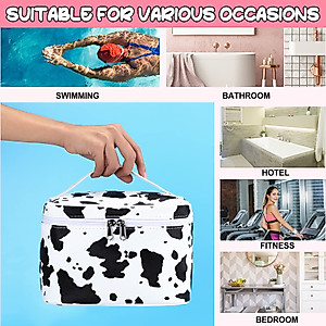 6 Pieces Makeup Bag Set Travel Cosmetic Bag Cow Print Makeup Bag Gifts for Women Bag Organizer with zipper Portable Makeup Case Cute Toiletry Bags Pouch Bags PU Leather Washable Waterproof