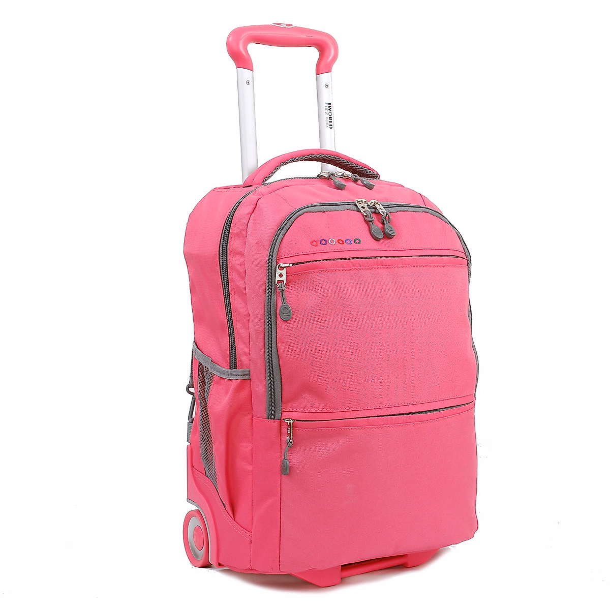 J World New York Walkway Rolling Backpack, Pink, One Size