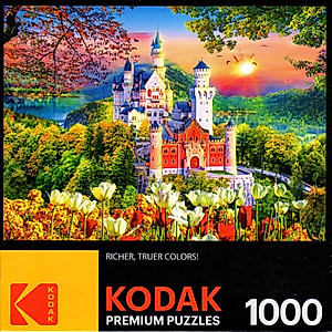 RoseArt - Kodak Premium - Famous Neuschwanstein Medieval Castle, Germany - 1000 Piece Jigsaw Puzzle for Adults