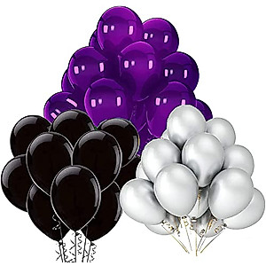 Graduation Party Decorations 2023 Purple Grad Purple Silver Black Balloons 30Pcs Women Birthday Decorations 2023 Purple NYU Graduation Party Supplies