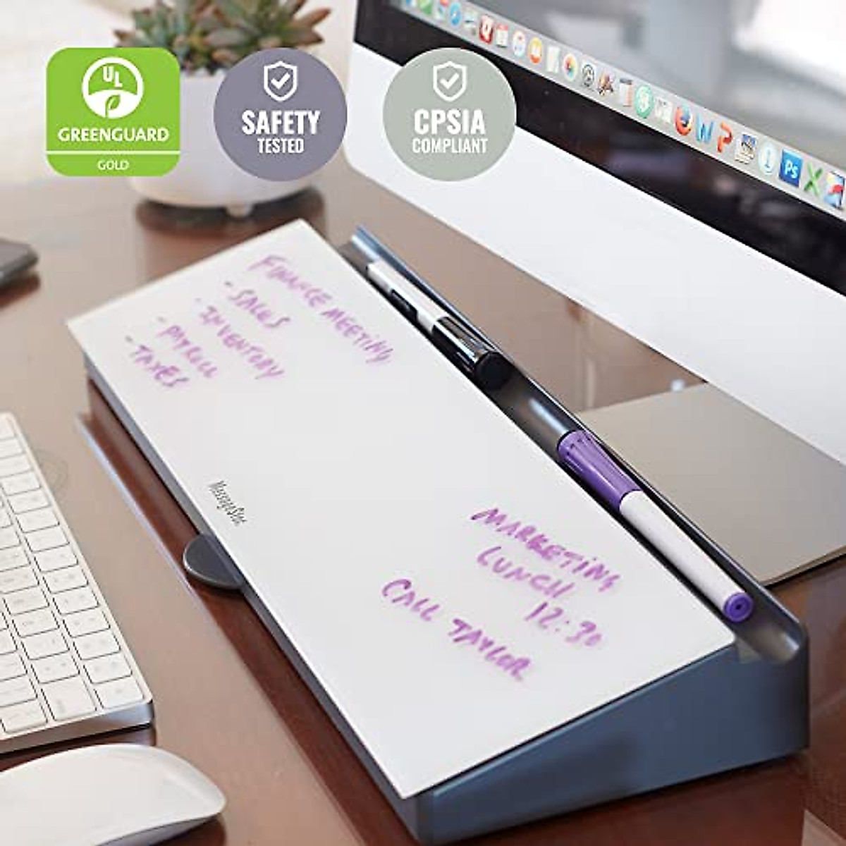 ECR4Kids MessageStor Keyboard Write and Store, Desk Organizer, White Brick