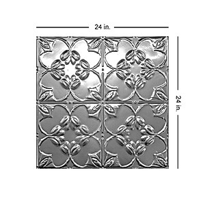 Lilac 2 ft. x 2 ft. Tin Plated Steel Wall and Ceiling Patterns Nail Up Steel (Unfinished) 12 Pack