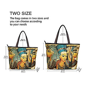 QMXO Ethnic Egypt Egyptian Parchment Handbags and Purse for Women Tote Bag Large Capacity Top Handle Shopper Shoulder Bag