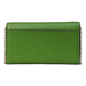 Kate Spade Roulette Pebble Leather Wallet On A Chain Crossbody, Bitter Greens