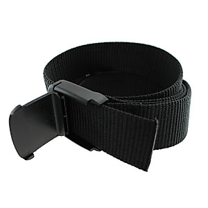 Hiker Belt Nylon Blend Outdoor Web Adjustable Buckle (Black)