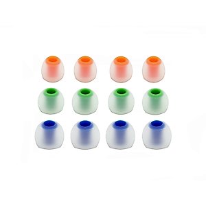 12pcs (NSY-TRSW) 4S / 4M / 4L Premium Silicone Replacement Adapters Eartips Earbuds Compatible with Fitbit Flyer Wireless Earphones/Headphones