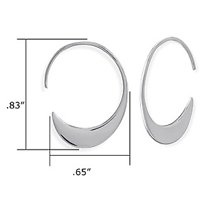 Boma Jewelry Sterling Silver Polished Pull Through Hoop Earrings