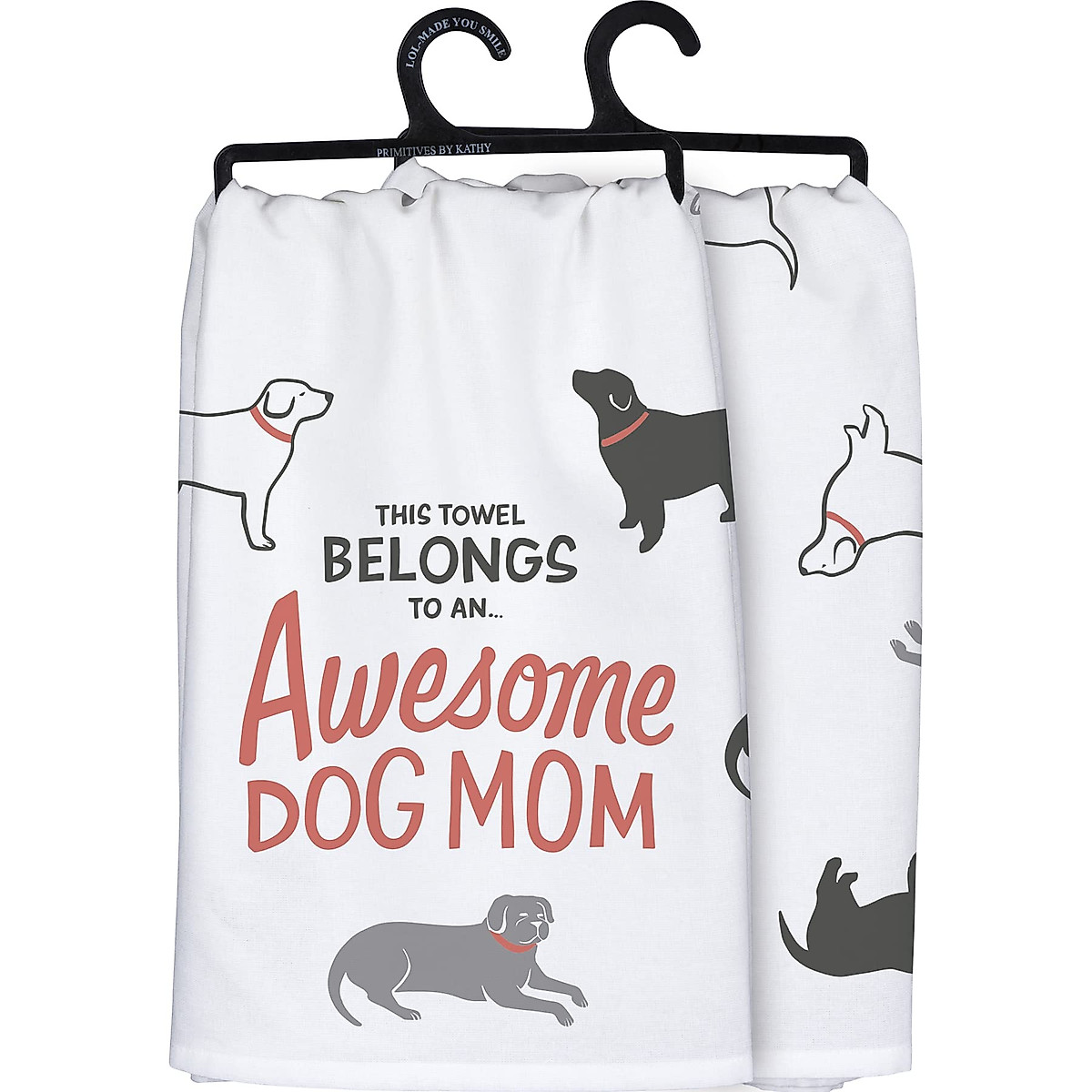 Primitives by Kathy This Towel Belongs to an ... Awesome Dog Mom Decorative Kitchen Towel